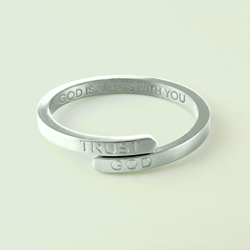 Silver Trust God Ring (Adjustable size)