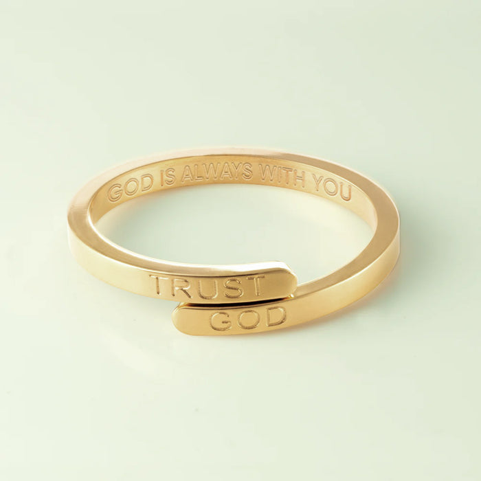 Gold Trust God Ring (Adjustable size)